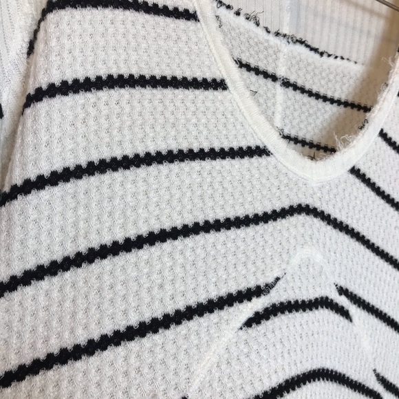 Free People | Tops | Free People Stripe Drippy Thermal Cowl Neck | Poshmark